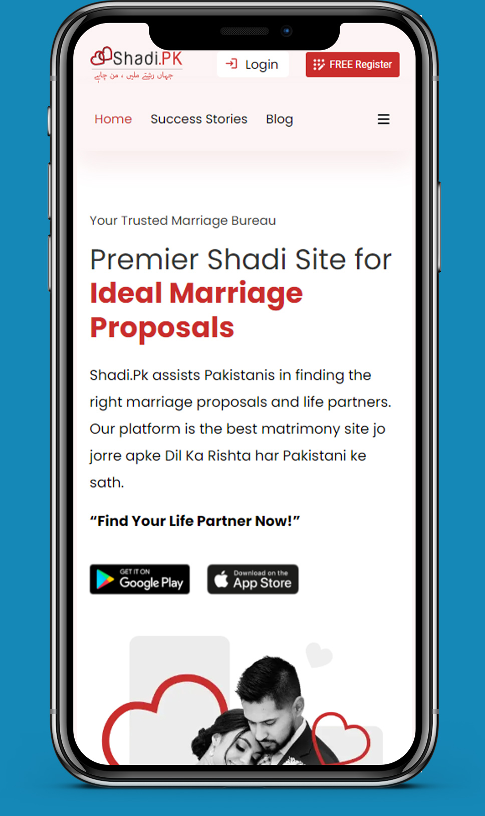 Shadi.Pk UI/UX - Webicosoft